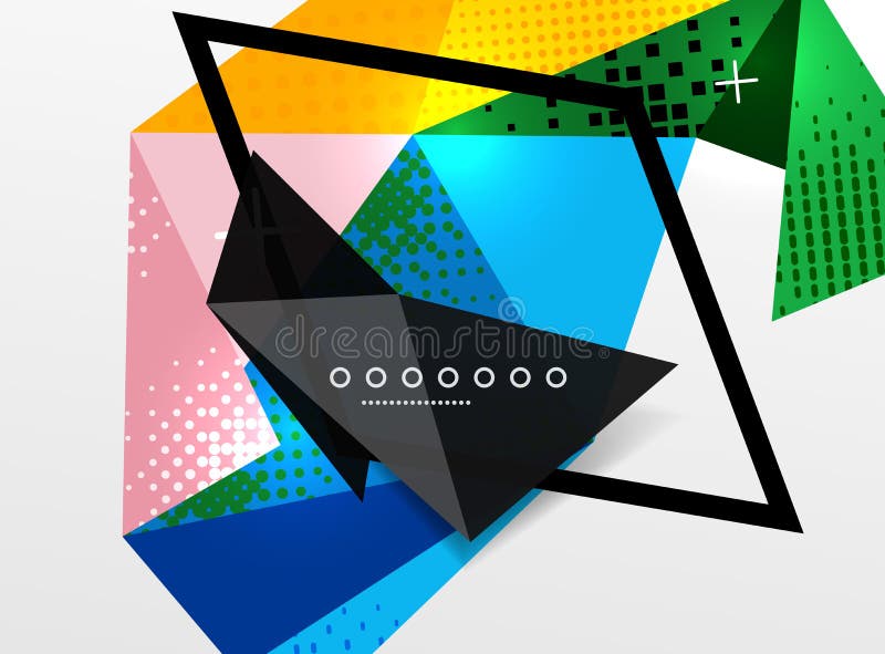 Vector Color Geometric Abstract Composition, Triangular and Polygonal ...