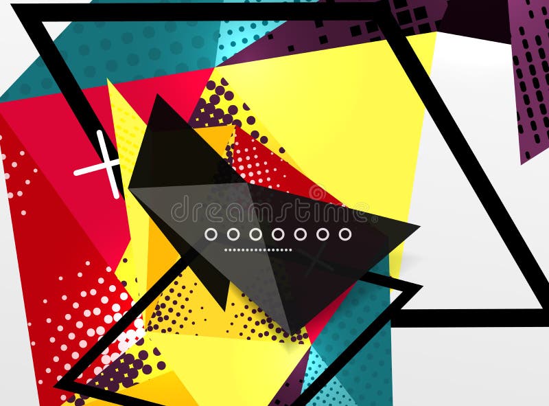 Vector Color Geometric Abstract Composition, Triangular and Polygonal ...