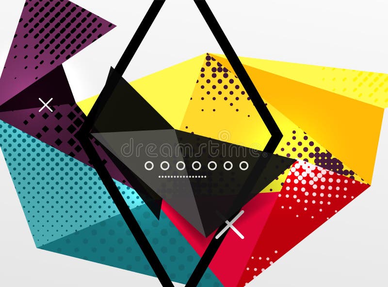 Vector Color Geometric Abstract Composition, Triangular and Polygonal ...
