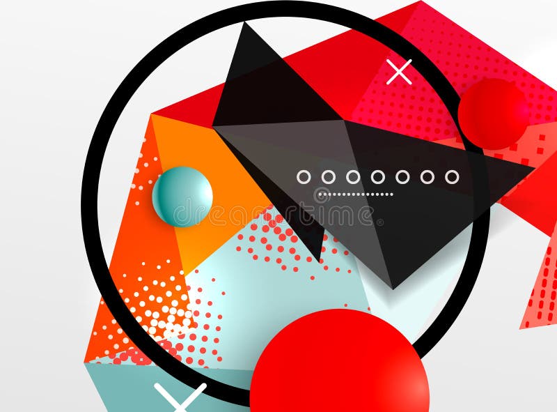 Vector Color Geometric Abstract Composition, Triangular and Polygonal ...