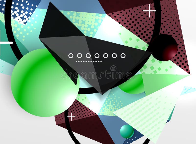 Vector Color Geometric Abstract Composition, Triangular and Polygonal ...