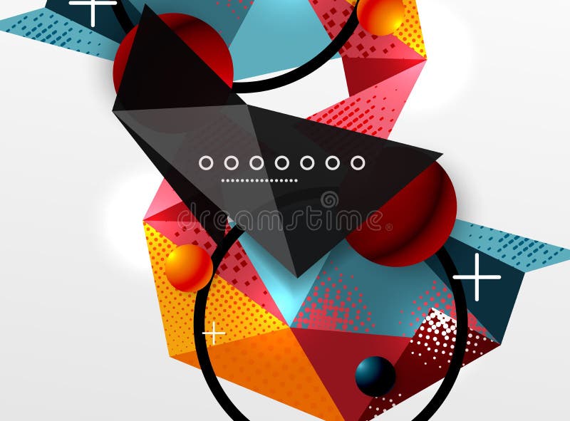 Vector Color Geometric Abstract Composition, Triangular and Polygonal ...