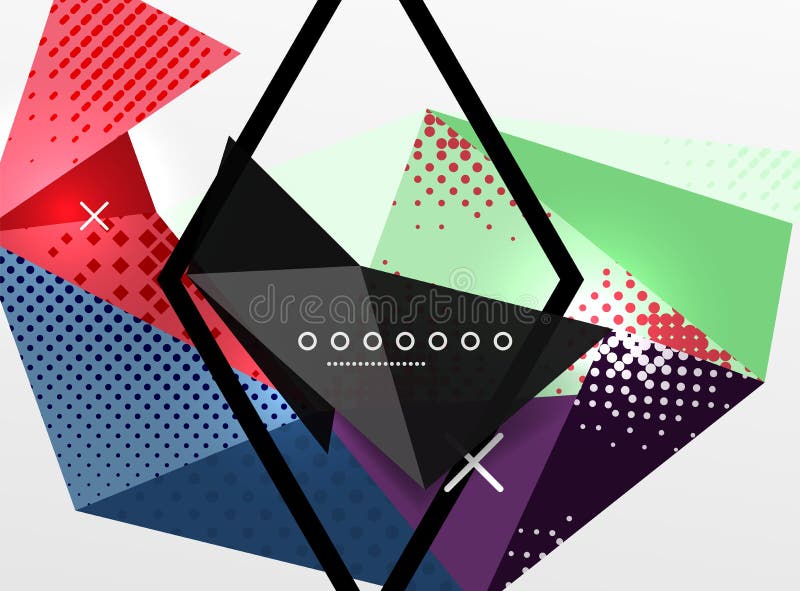 Vector Color Geometric Abstract Composition, Triangular and Polygonal ...