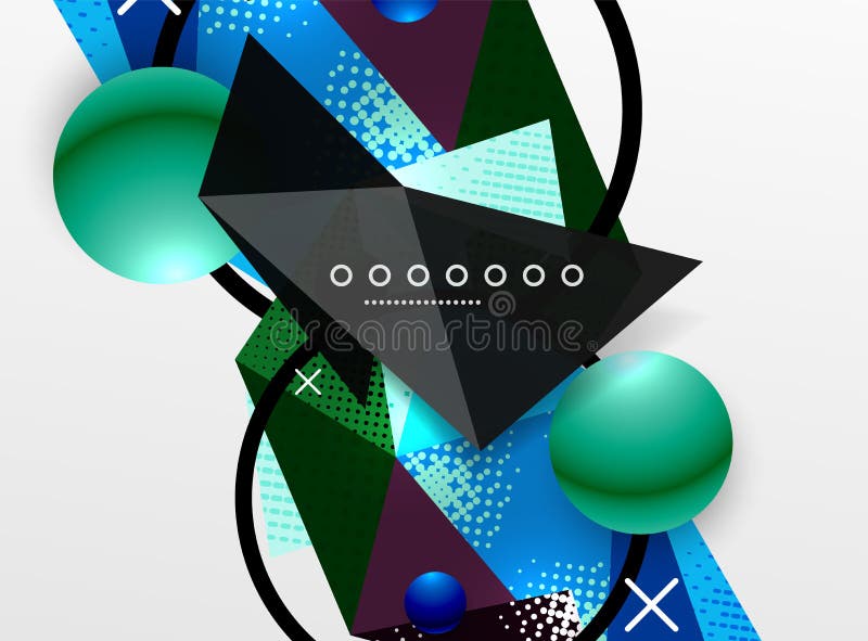 Vector Color Geometric Abstract Composition, Triangular and Polygonal ...