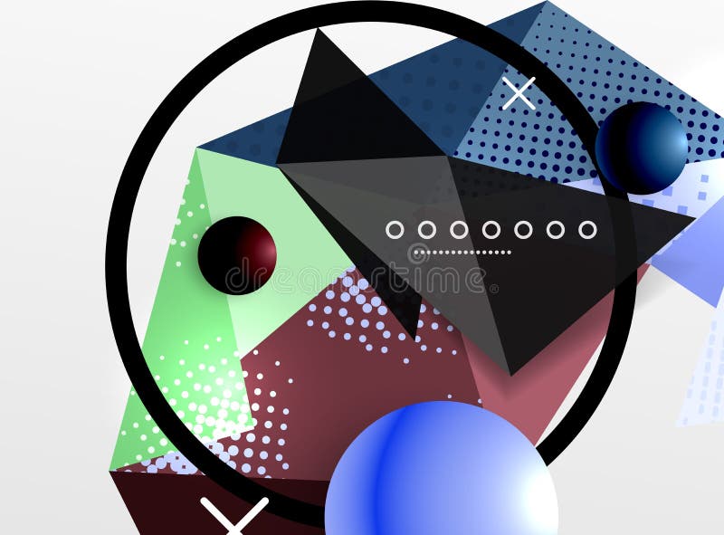 Vector Color Geometric Abstract Composition, Triangular and Polygonal ...