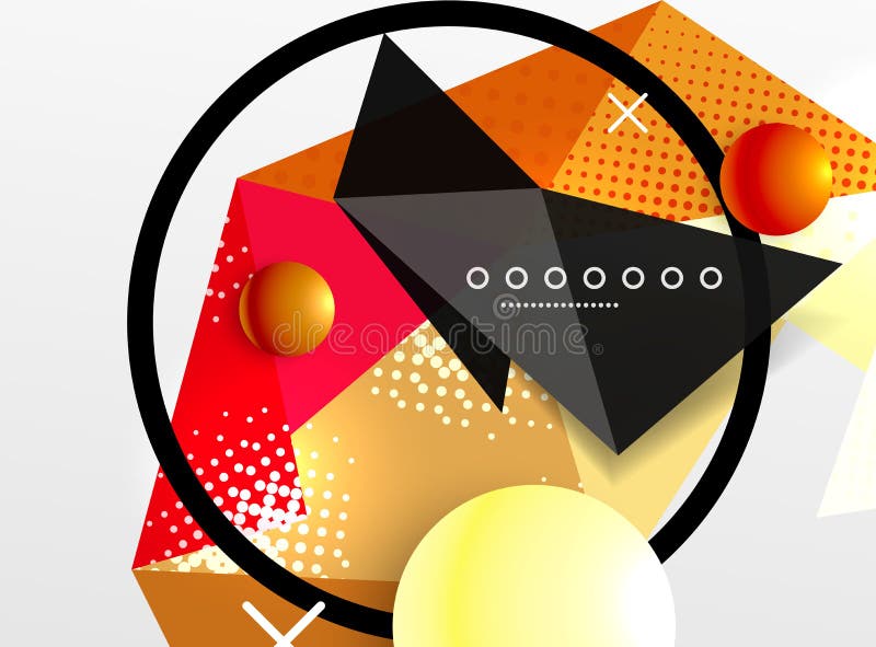 Vector Color Geometric Abstract Composition, Triangular and Polygonal ...