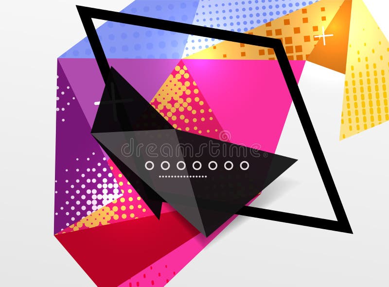 Vector Color Geometric Abstract Composition, Triangular and Polygonal ...