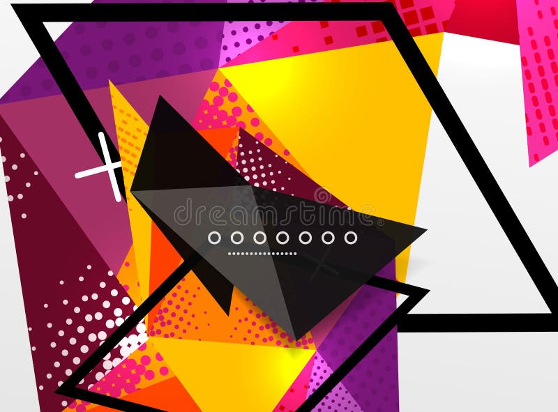 Vector Color Geometric Abstract Composition, Triangular and Polygonal ...