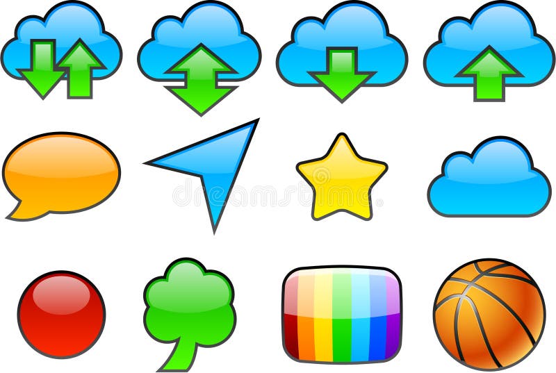 Vector color glossy icons. stock vector. Illustration of circle - 21162652