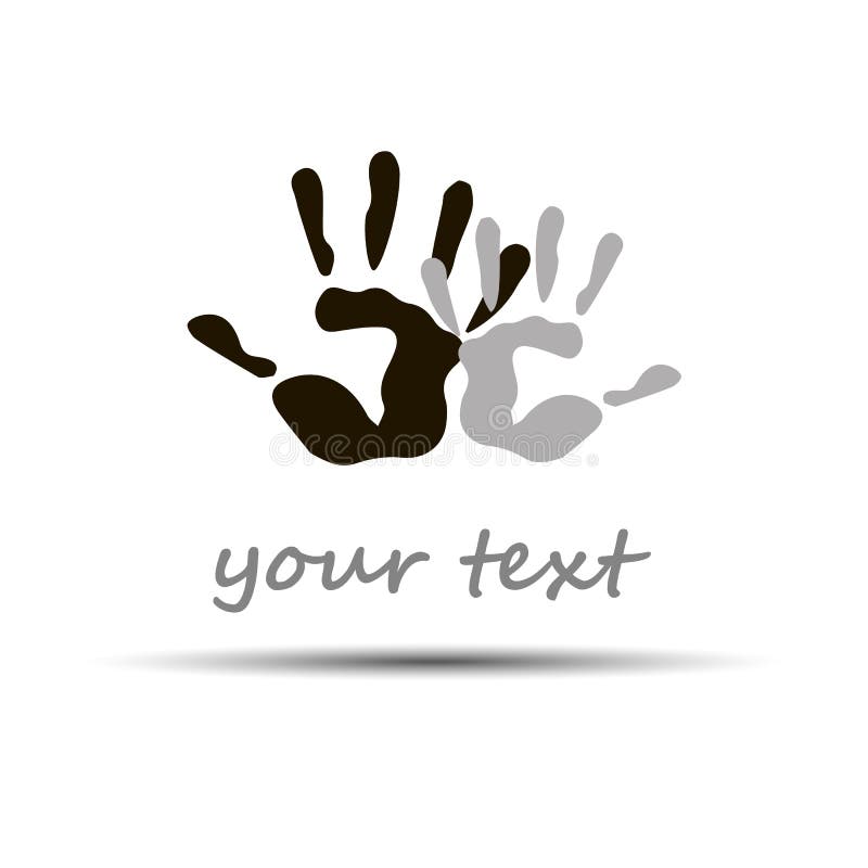 Vector Color Hand Handprint Human Print Symbol Stock Vector ...