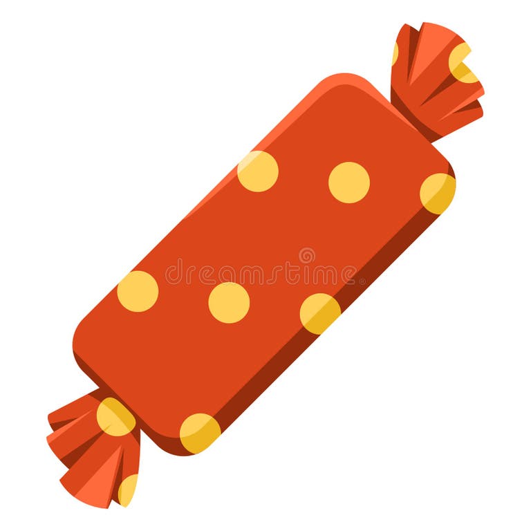 Vector Color Icon - Rectangular Candy in Red Wrapper Stock Vector ...