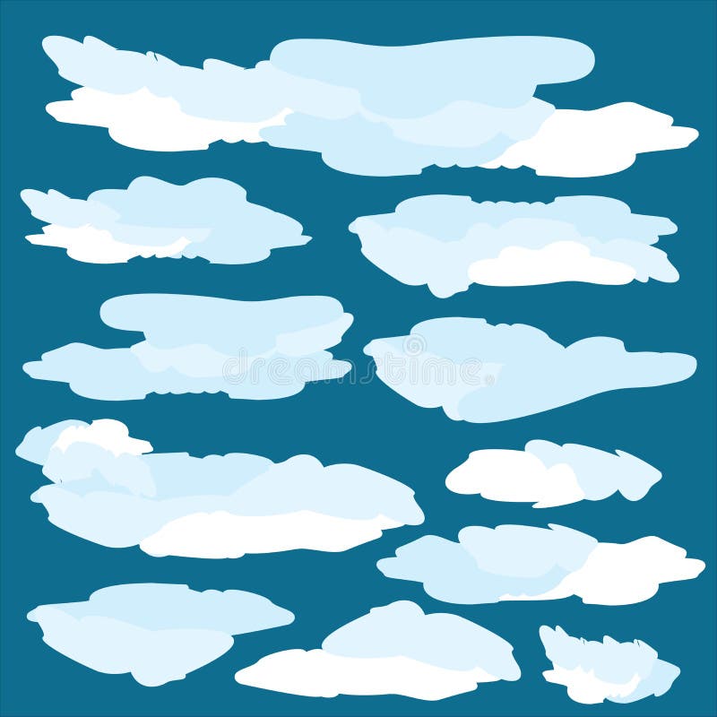 Vector Color Illustration Clouds with Dark Blue Background Stock Vector ...