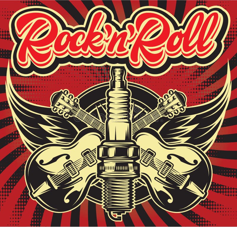 Motorcycle Rock Themed Badge Vectors Stock Vector - Illustration of ...