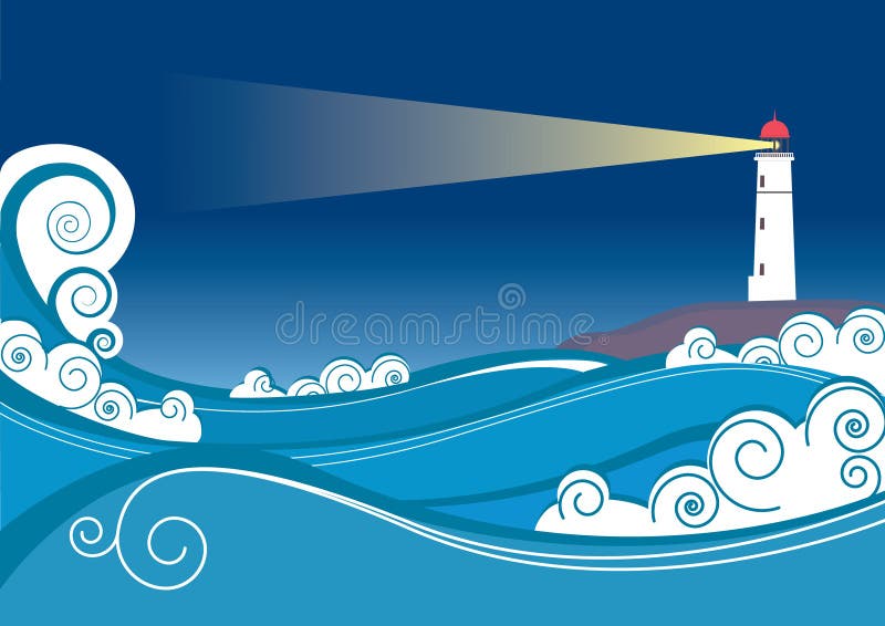 Lighthouse Light House Illustration Sun Sky Stock Illustrations – 354 ...