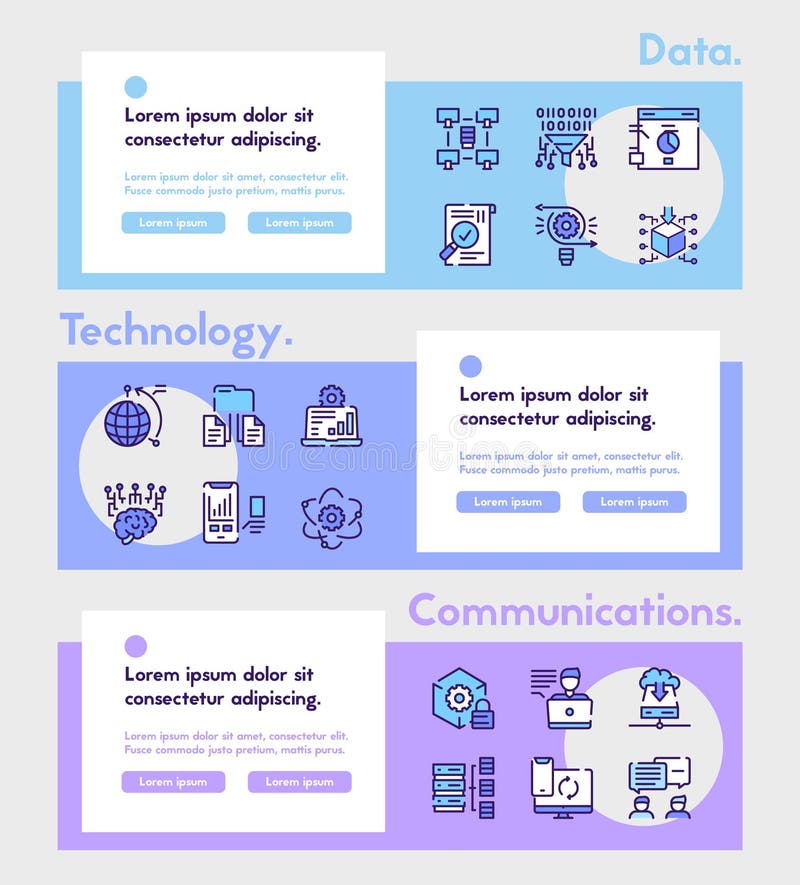 Vector Color Linear Icon of Datum Banner Set Stock Vector ...