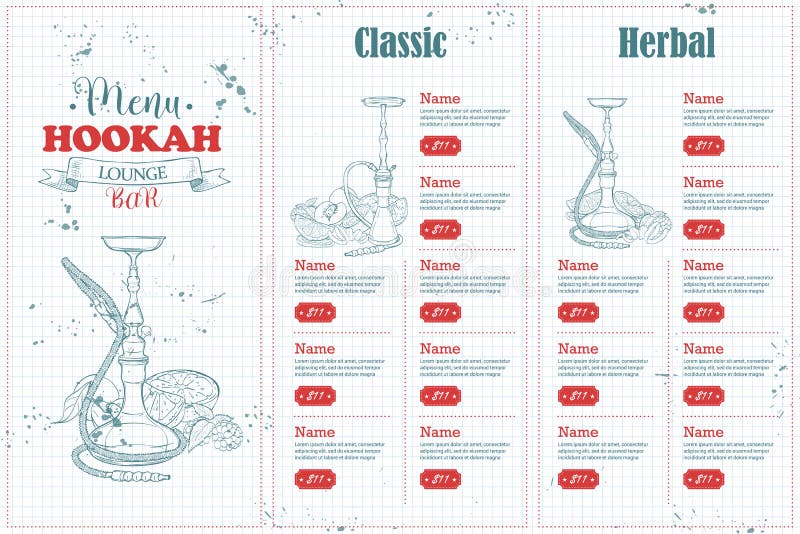 Hookah Menu Design Stock Illustrations – 115 Hookah Menu Design Stock ...
