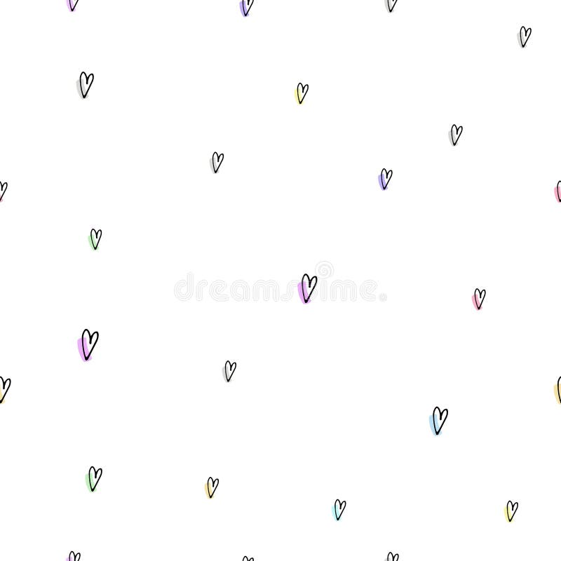 Vector Color Mini Small Hearts Insulated on White Background. Seamless ...