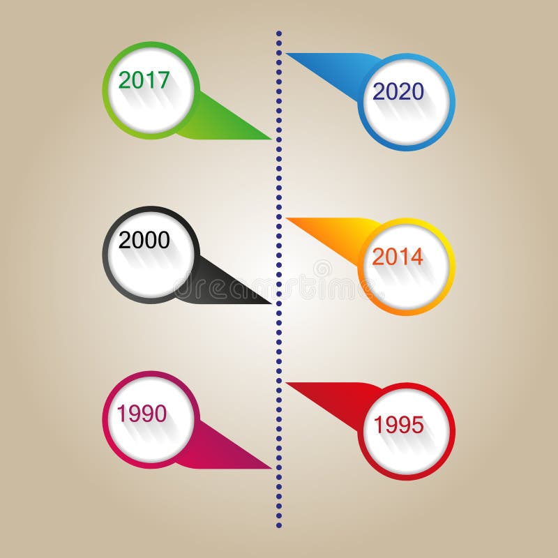 Vector Color Modern Time Line Template Stock Vector - Illustration of ...