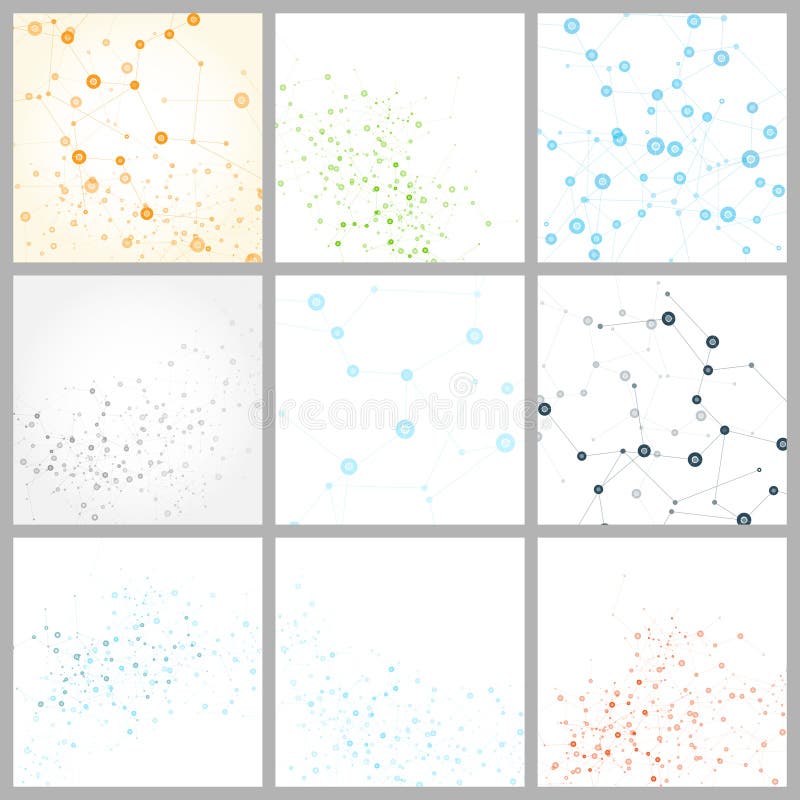 Vector Color Network Connection and DNA Atom Stock Vector ...