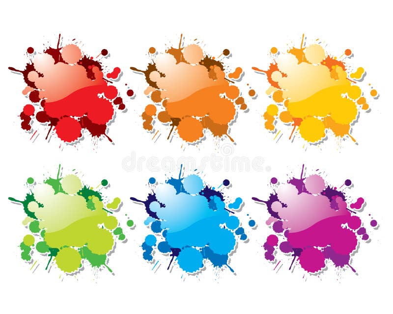 Vector Color Paint Splashes Stock Vector - Illustration of messy, drop ...