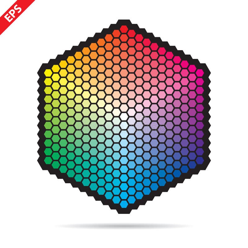 Vector Color Palette. Many Different Color Circles in Shape of Hexagon ...