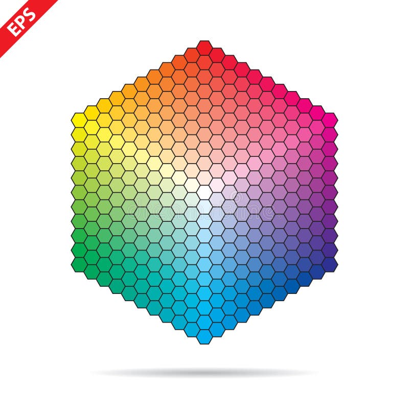Vector Color Palette. 331 Different Colors in Small Hexagons Stock ...