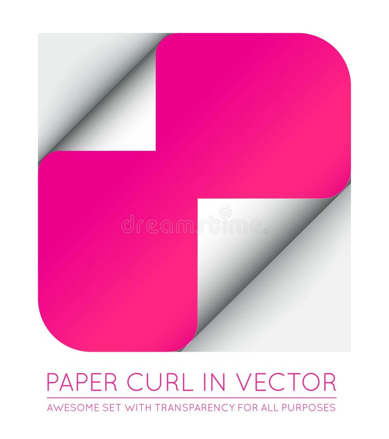Vector Color Paper Page Curl with Shadow Isolated. Stock Vector ...
