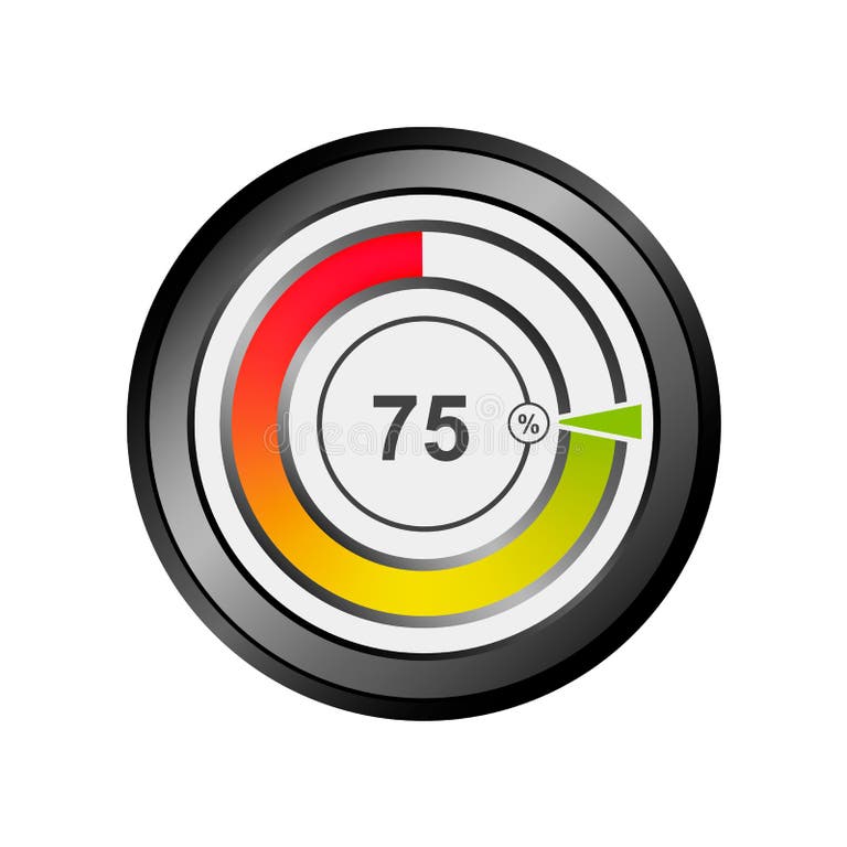 Vector Color Percentage Chart Indicator. Stock Vector - Illustration of ...