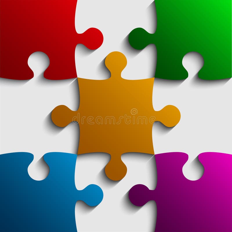 Vector Color Puzzles Piece JigSaw - 9 Pieces. Stock Vector ...