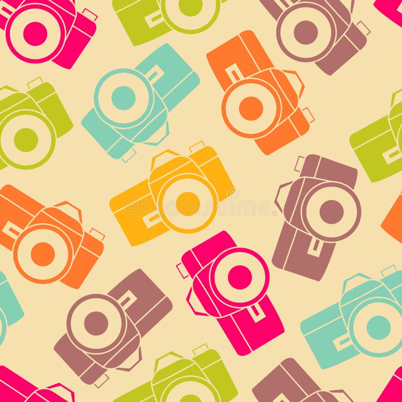 Vector Color Retro Seamless Photo Camera with Shutter Stock Vector ...