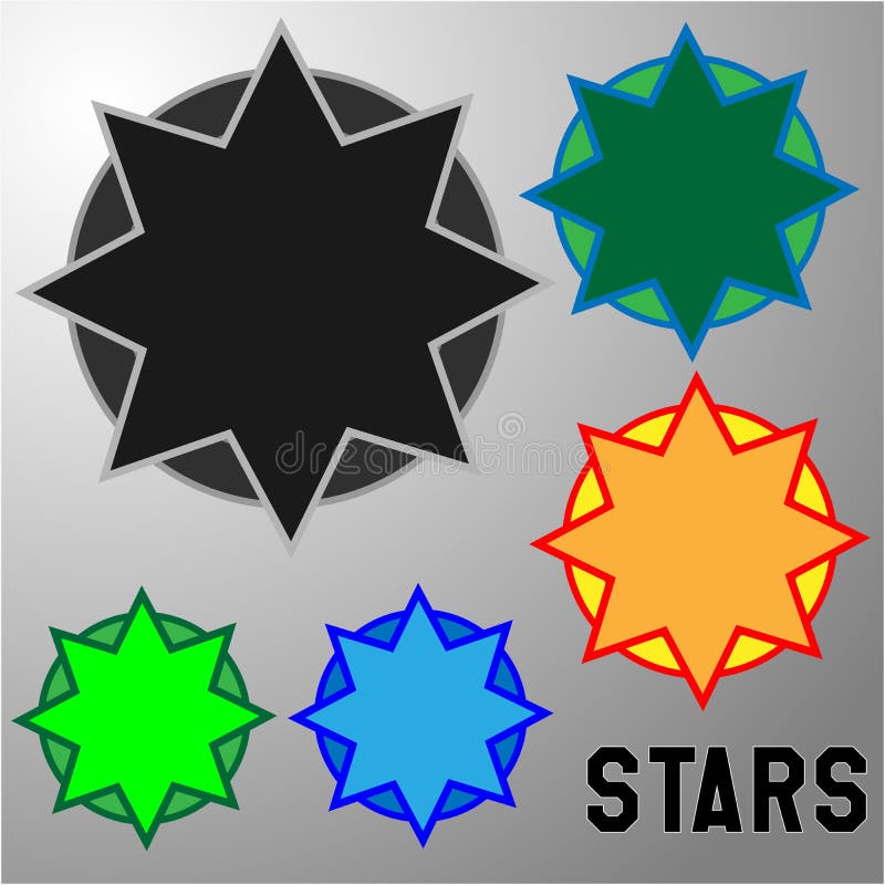 Vector Color Stars stock illustration. Illustration of award - 37122337