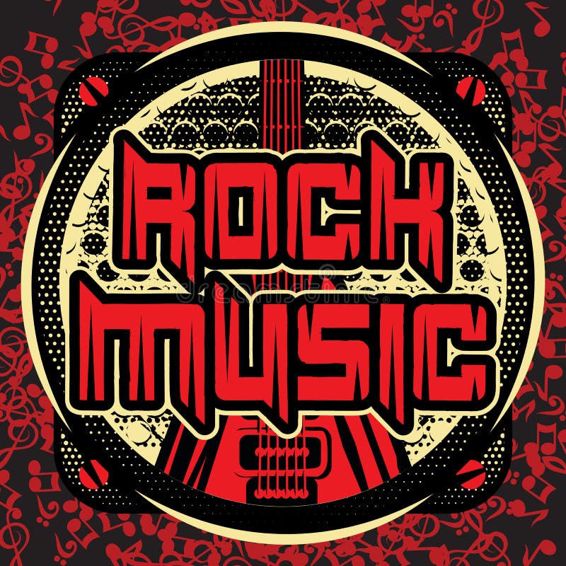 Vector Color Template of Invitation Poster on Rock Music Theme with ...