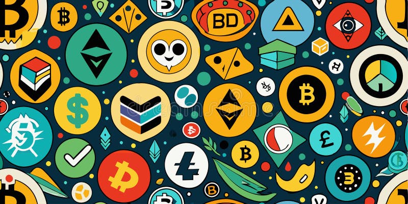 Vector Color Version Logos of Cryptocurrency Coins and Tokens Stock ...