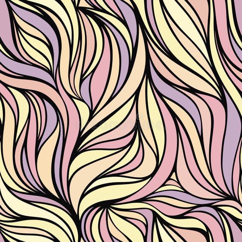 Vector Color Wave Floral Background. Pink Abstract Swirl Texture Stock ...