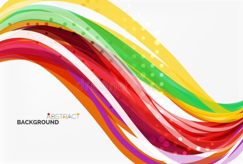 Vector Color Wave Lines with Dotted Effect on Light Background Stock ...