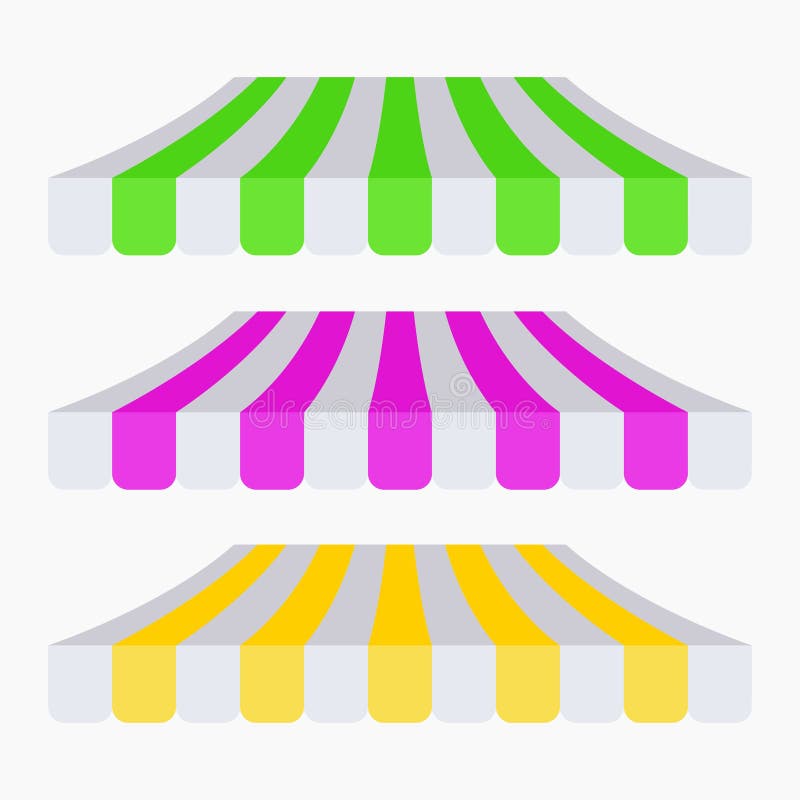 Vector Colored Awnings, Shop Canopy Set Stock Vector - Illustration of ...