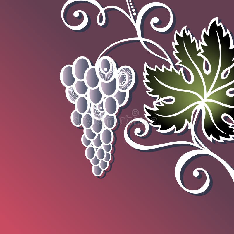Vector Colored Floral Background with Grape Stock Vector - Illustration ...