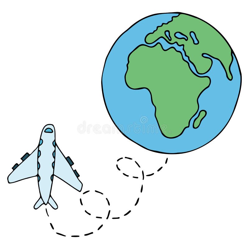 Earth with Airplane Icon Seamless Pattern Stock Vector - Illustration ...
