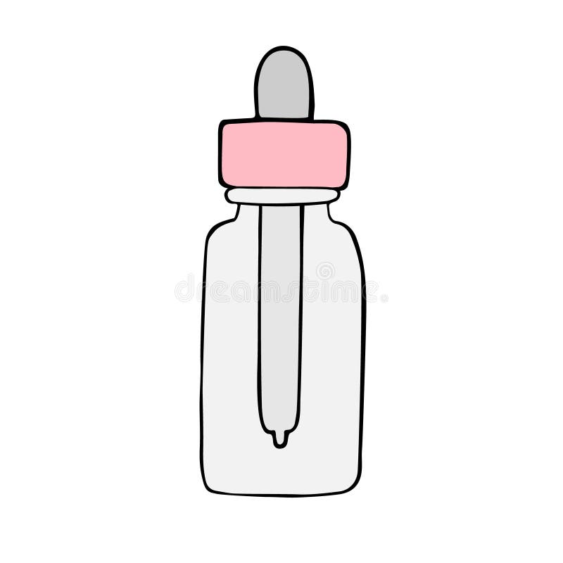 Vector Colored Hand Drawn Oil Essence Bottle Stock Vector ...