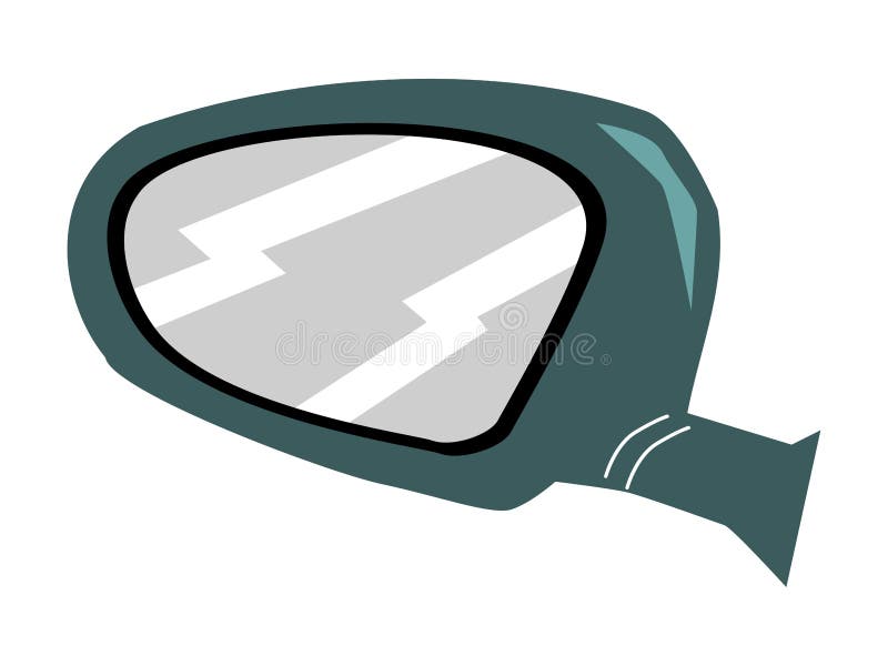 Vector, Colored Illustration of Car Side Mirror Stock Illustration ...