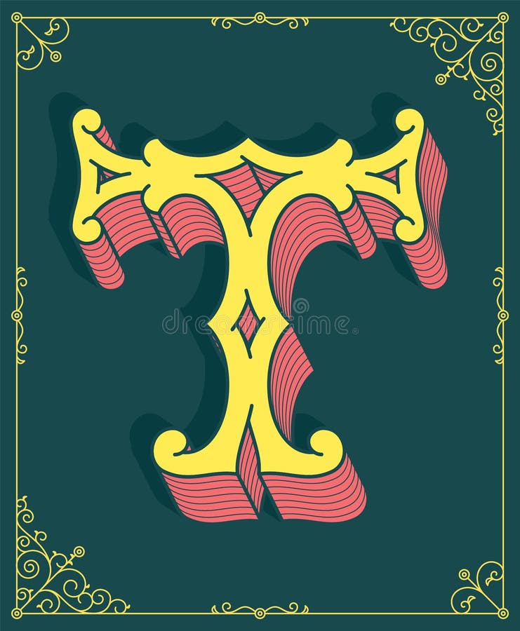 Vector Colored Illustration of Letter T Stock Illustration ...