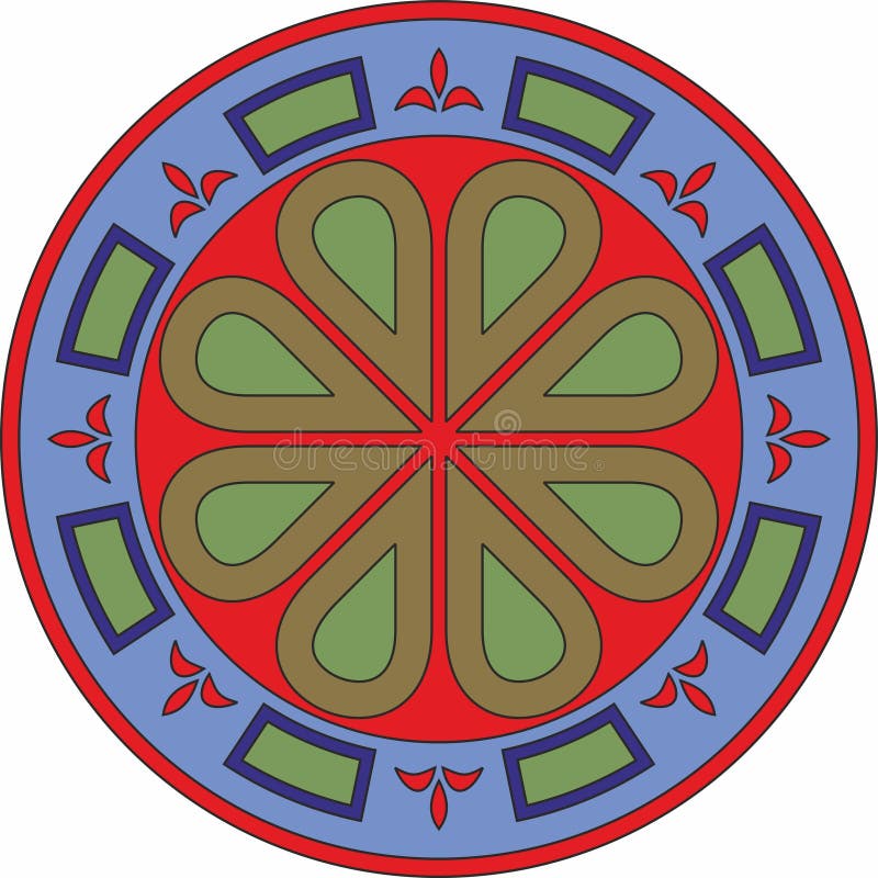 Vector Colored Round Ancient Byzantine Ornament. Stock Vector ...