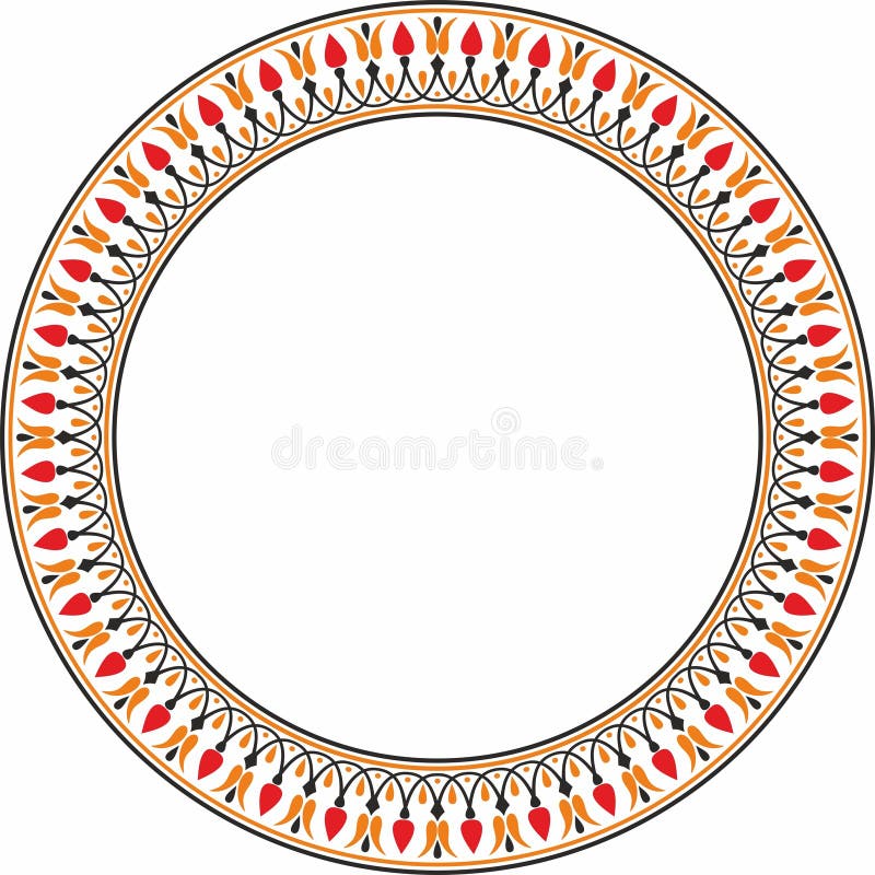 Vector Colored Round Classical Greek Meander Ornament. Stock Vector ...