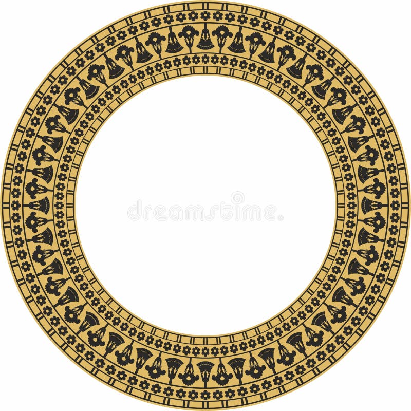 Vector Colored Round Ornament Ring of Ancient Greece. Stock Vector ...