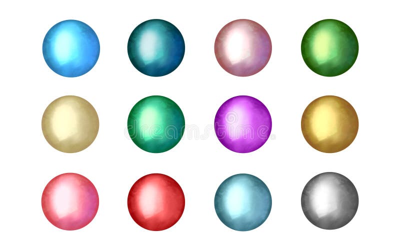 Vector Colored Round Stones with Texture. Natural Gemstones ...