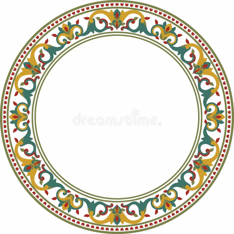 Vector Colored Round Turkish Ornament. Stock Vector - Illustration of ...