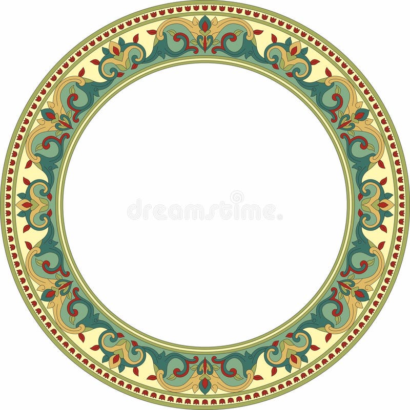 Vector Colored Round Turkish Ornament. Stock Vector - Illustration of ...
