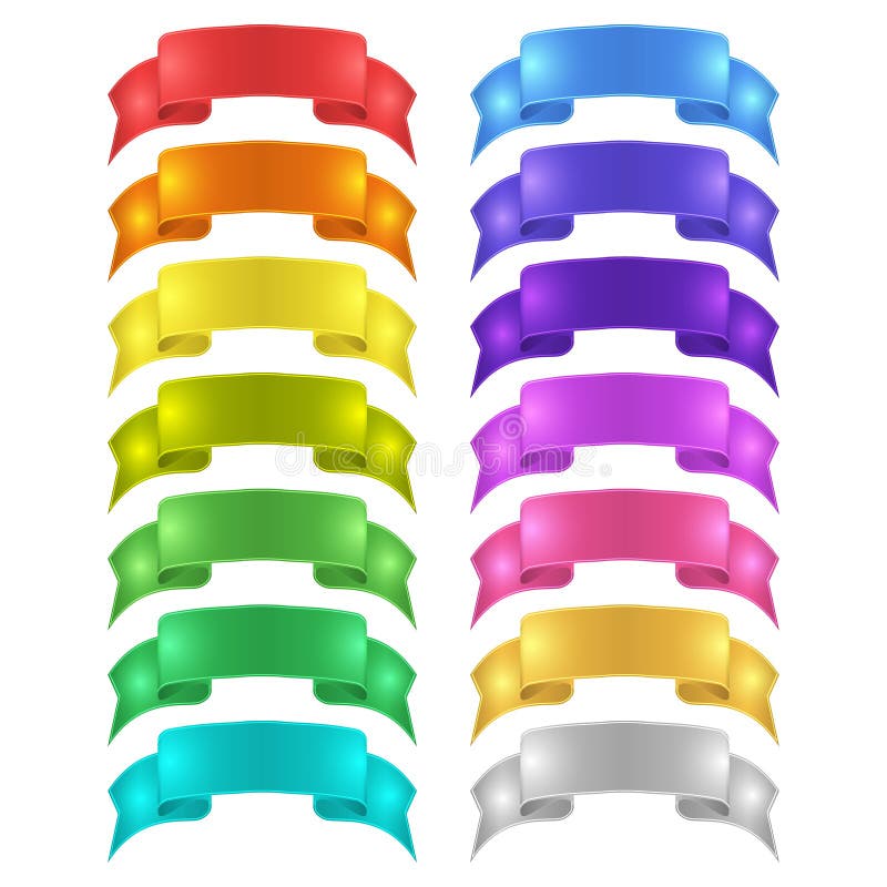 Vector Colored Satin Ribbons Set Stock Illustration - Illustration of ...