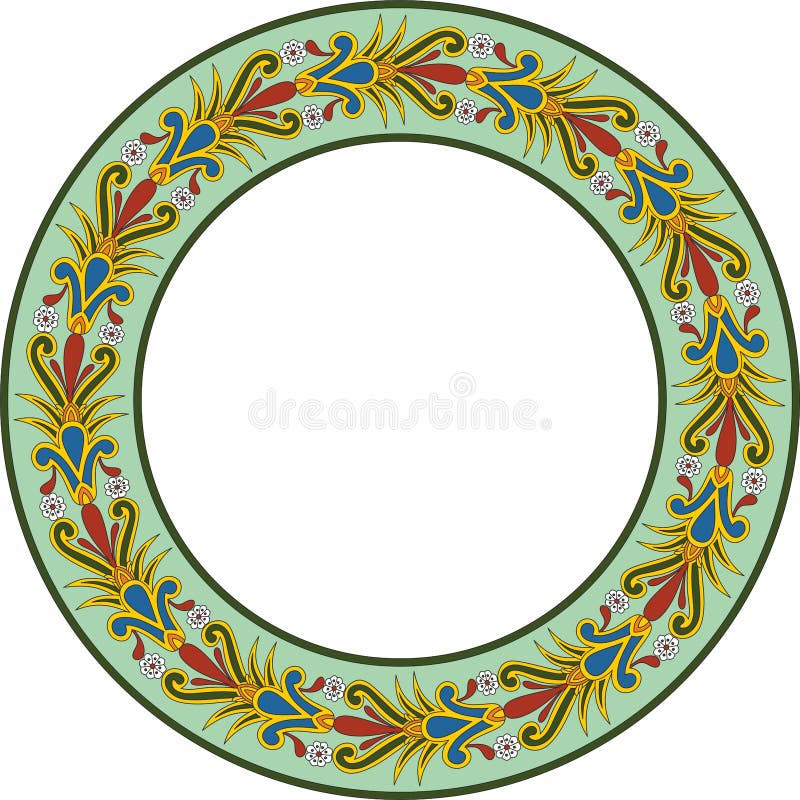 .Vector Colored Seamless Round Egyptian Ornament Stock Vector ...