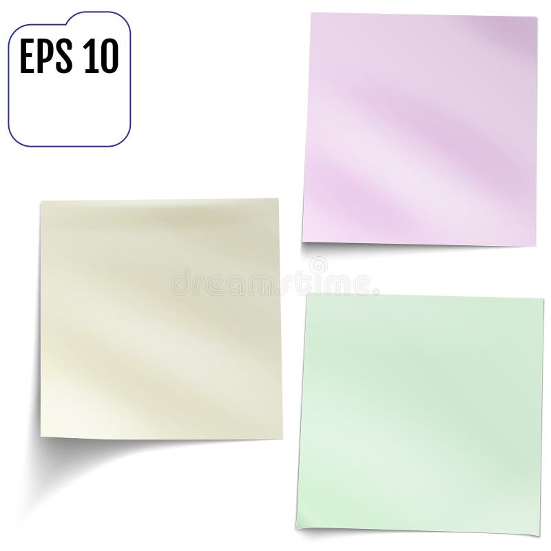 Vector of a Colored Set of Sticky Notes Stock Illustration ...